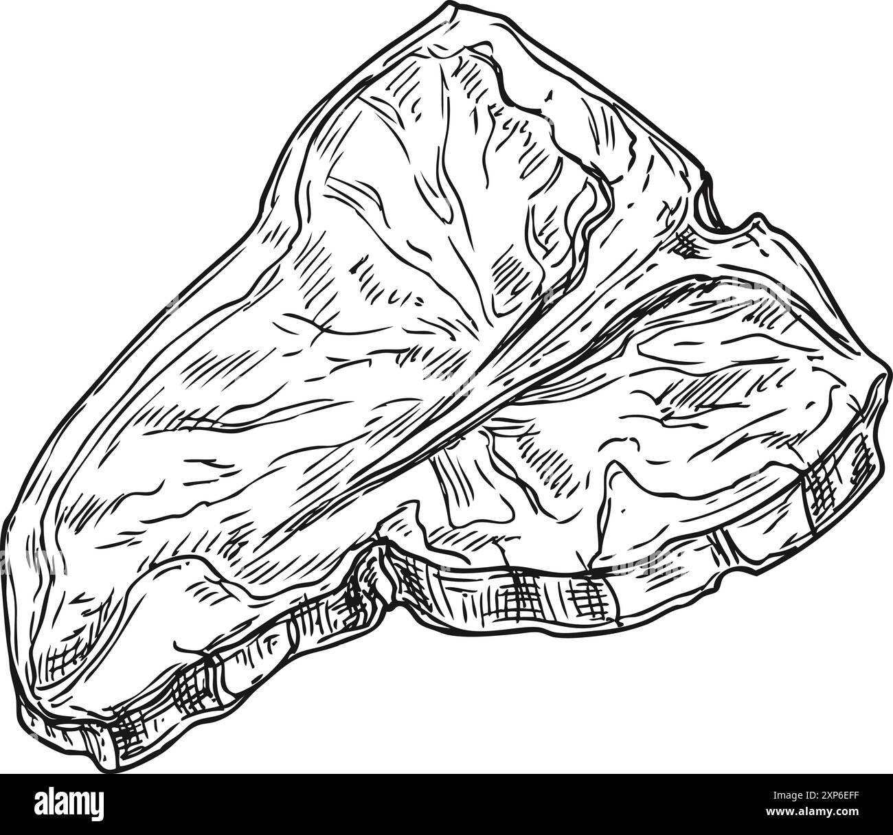 Meat steak sketch. Sirloin lamb piece engraving Stock Vector Image ...
