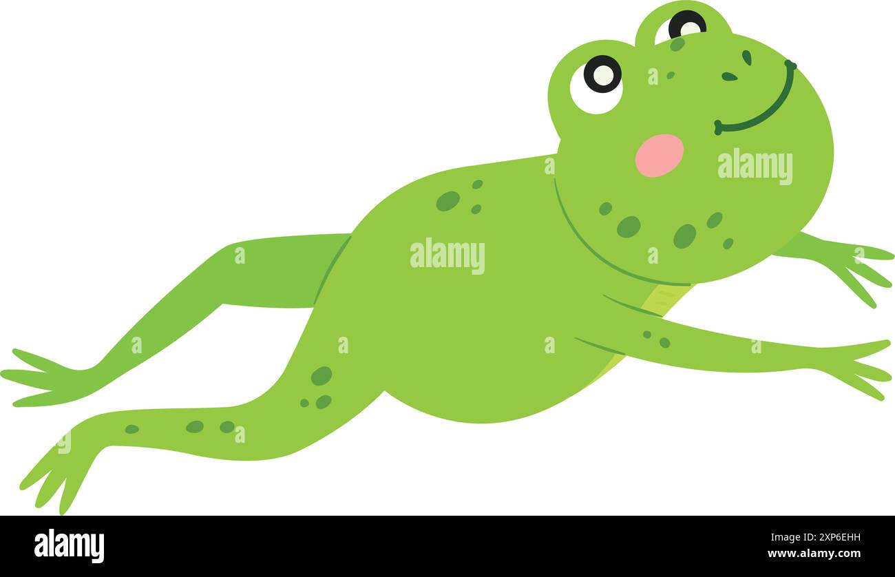 Funny frog jumping. Green toad leap icon Stock Vector Image & Art - Alamy