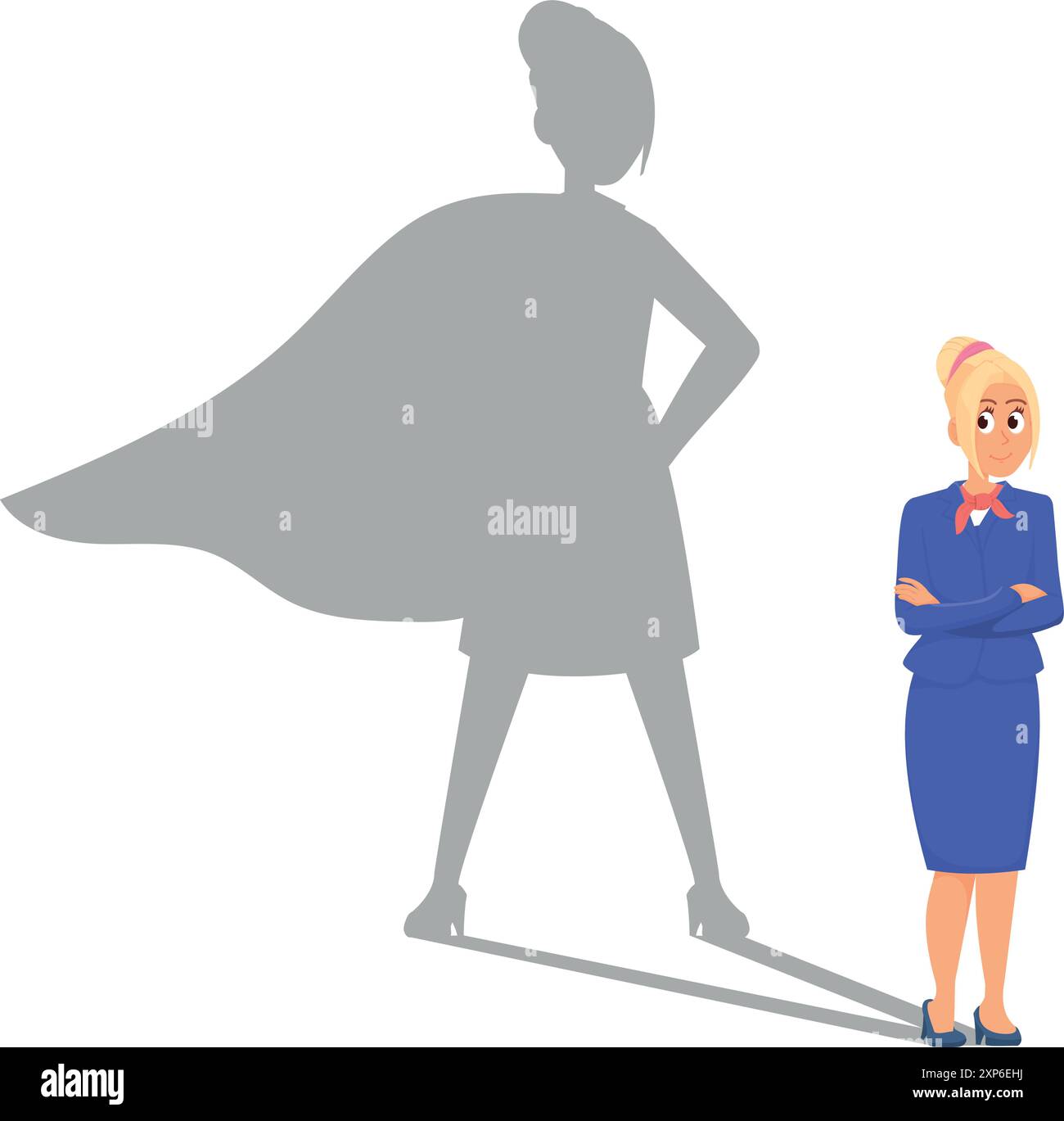 Powerful professional woman with superhero shadow. Successful person ...