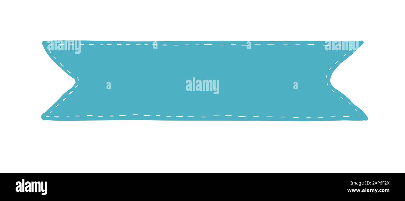 Ribbon banner blue with white seams illustration Stock Photo - Alamy