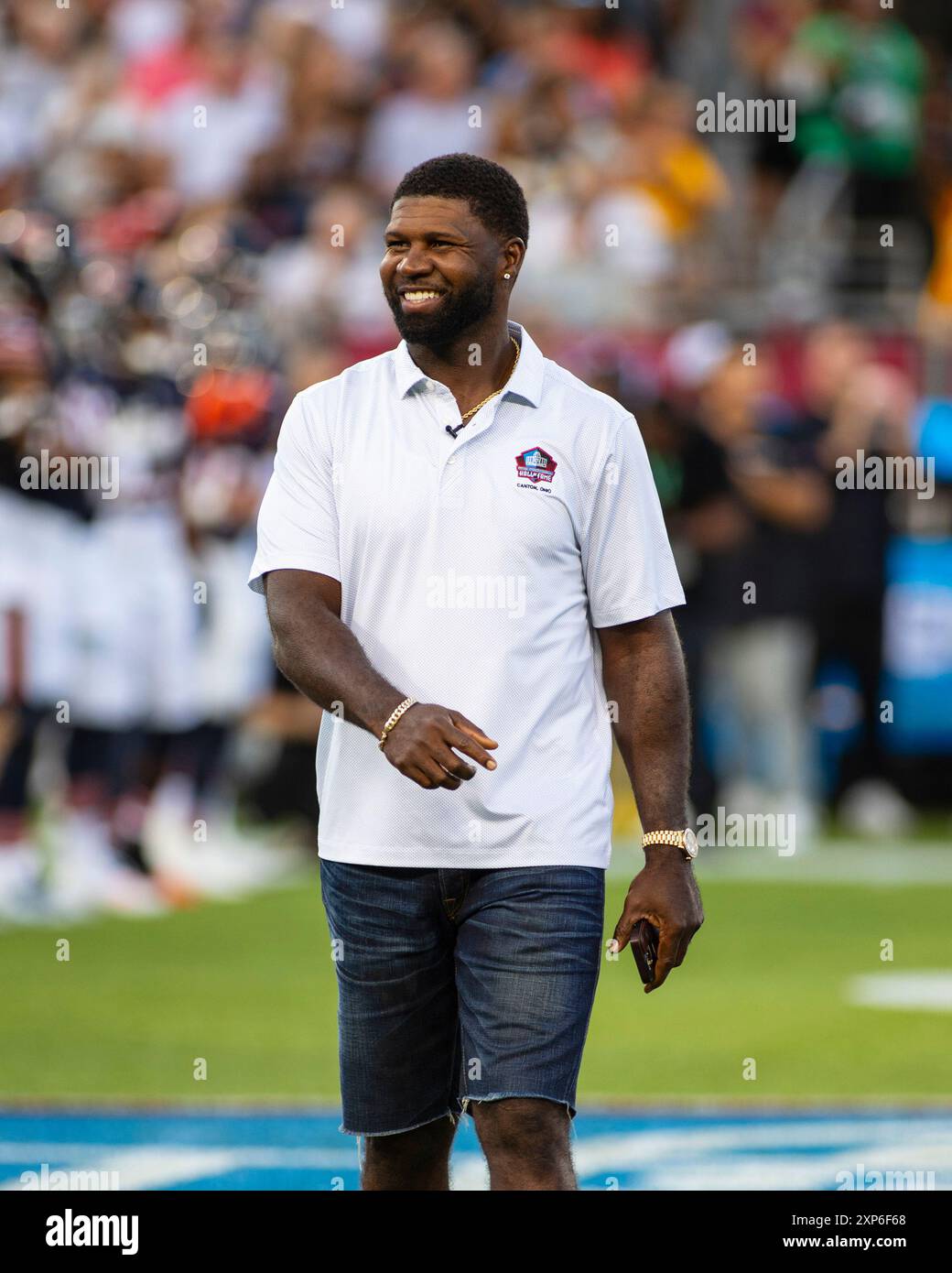 August 01, 2024: Chicago Bears legend #23 Devin Hester enjoys the ...