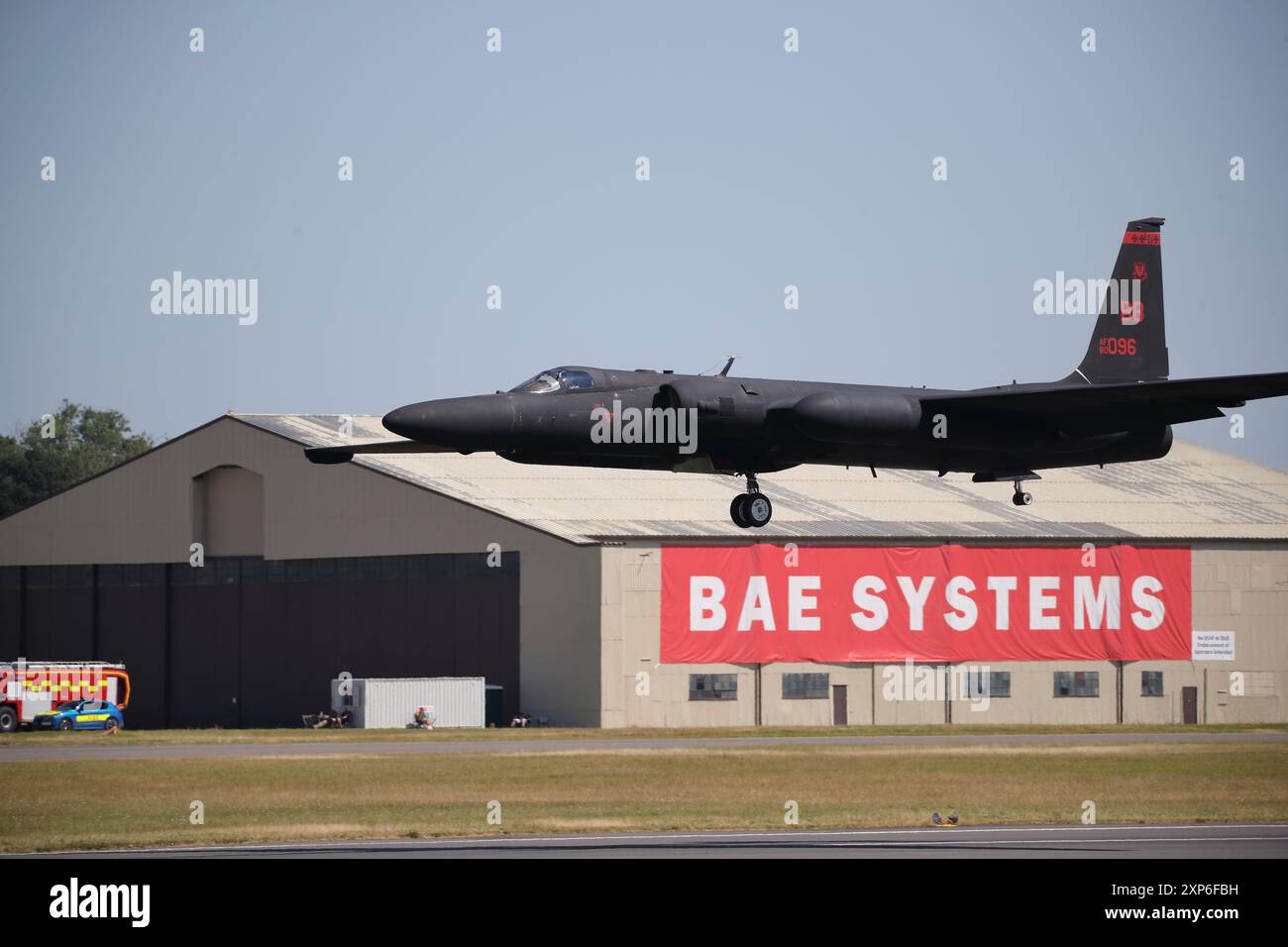 RAF Fairford, UK. 18 July 2024. A USAF Lockheed U2 spy plane landing at ...