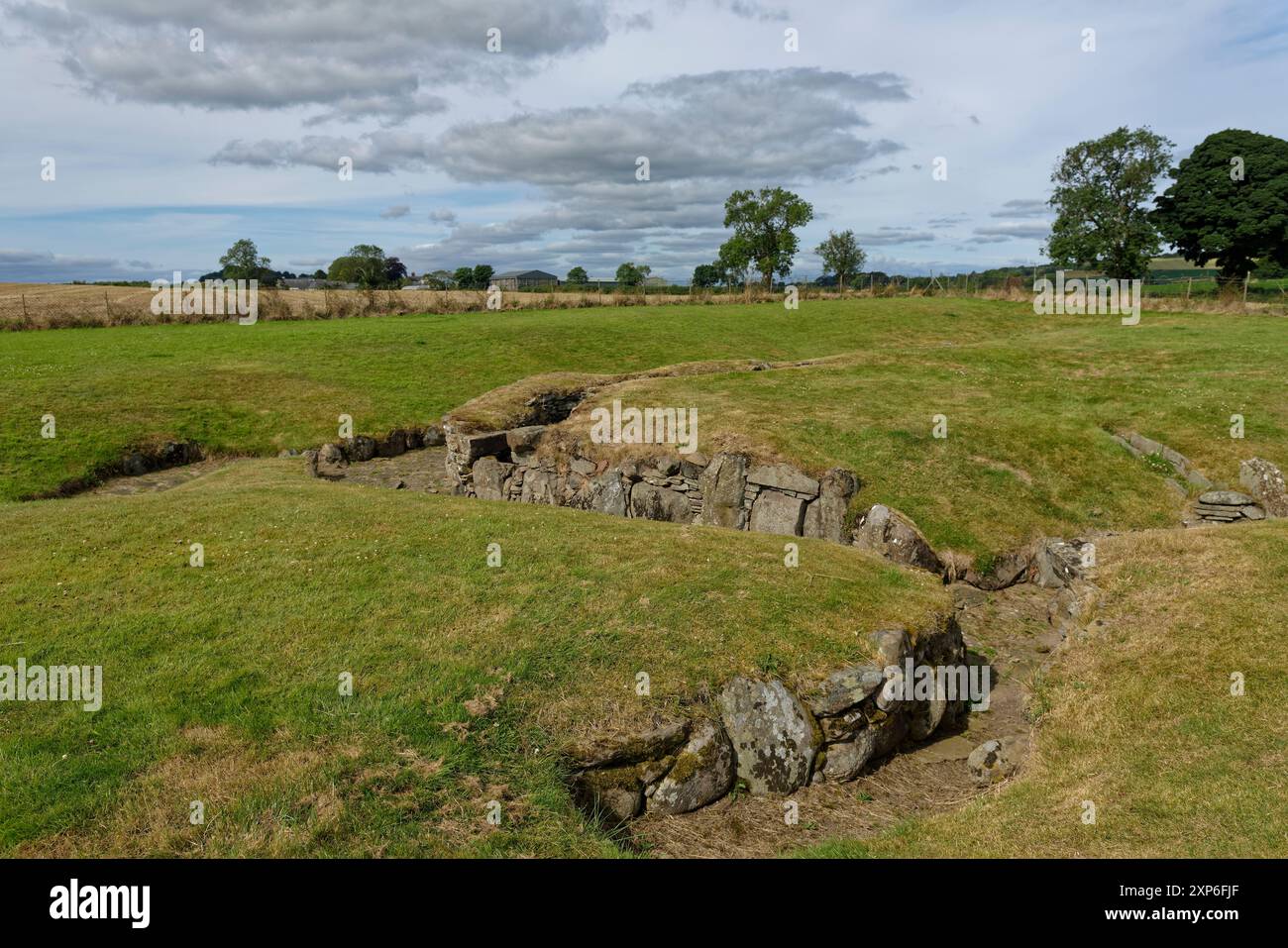 The remains of the Iron age Souterrain of the Carlungie Earth House ...