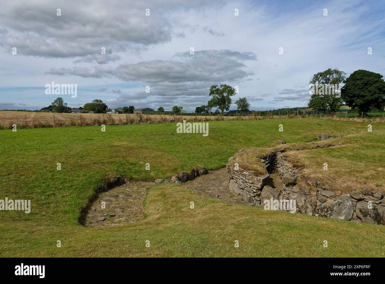 The remains of one of the curving Iron age Souterrains of the Carlungie ...