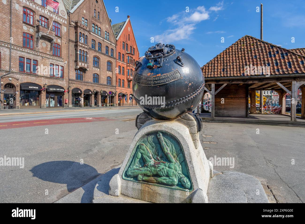 Bergen, Norway - April 30, 2024: Sphere sculpture monument. The inert ...
