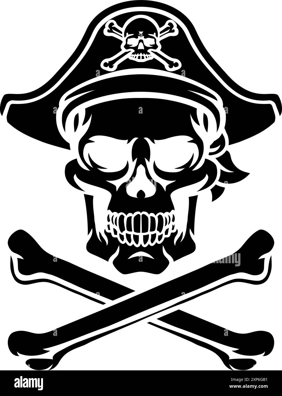 Pirate Hat Skull and Crossbones Cartoon Stock Vector Image & Art - Alamy