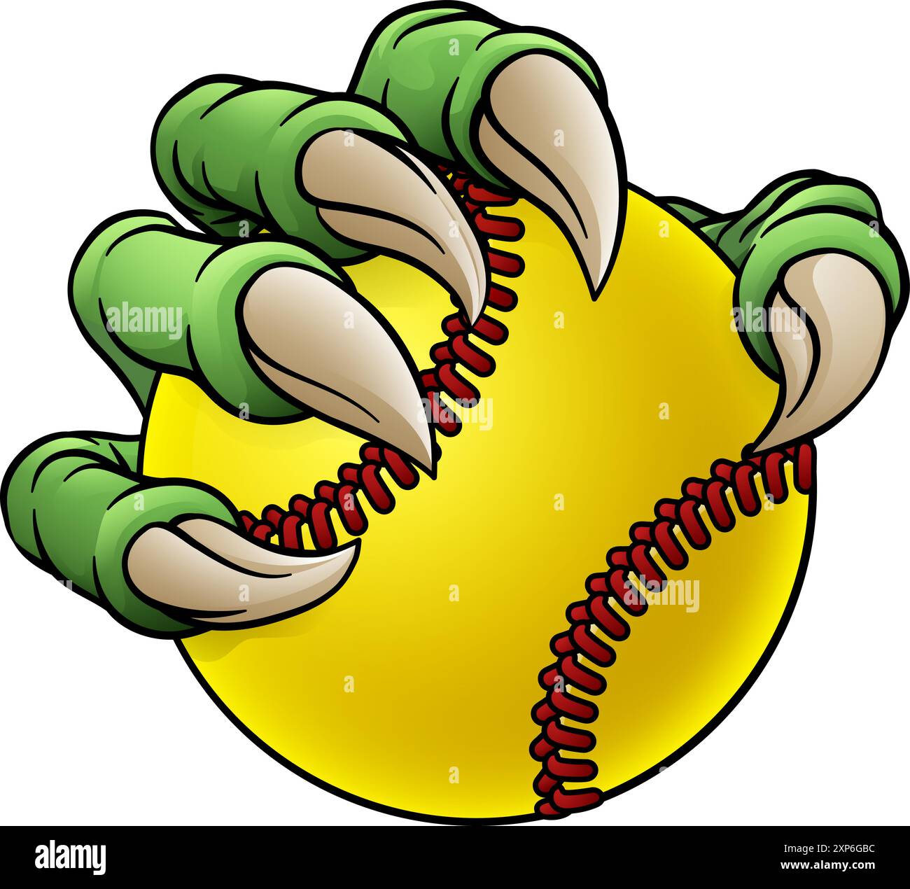 Claw Softball Baseball Ball Dragon Monster Hand Stock Vector Image ...