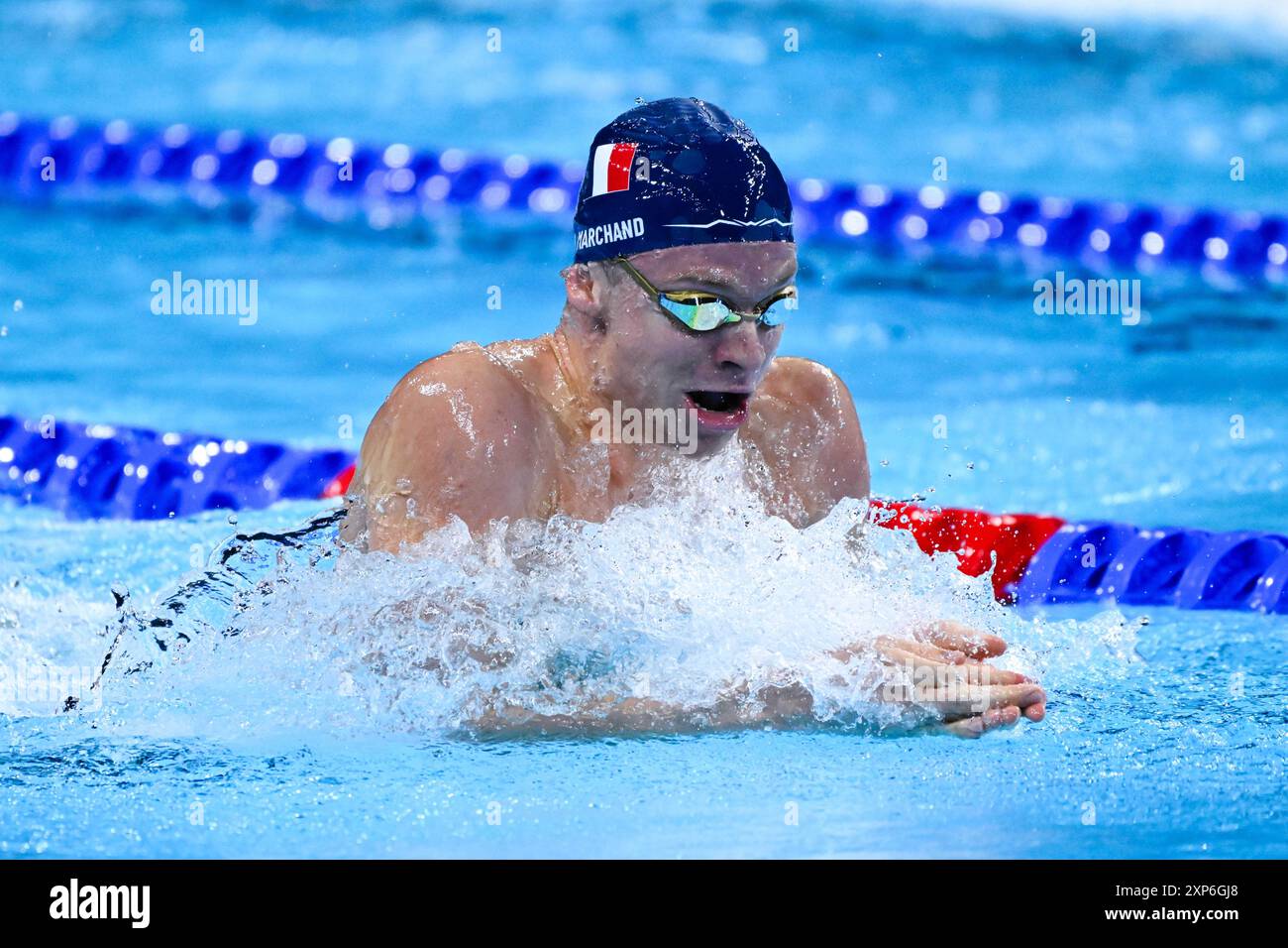 Paris, France. 3rd Aug 2024. Leon Marchand of France, Swimming, Mixed 4 ...