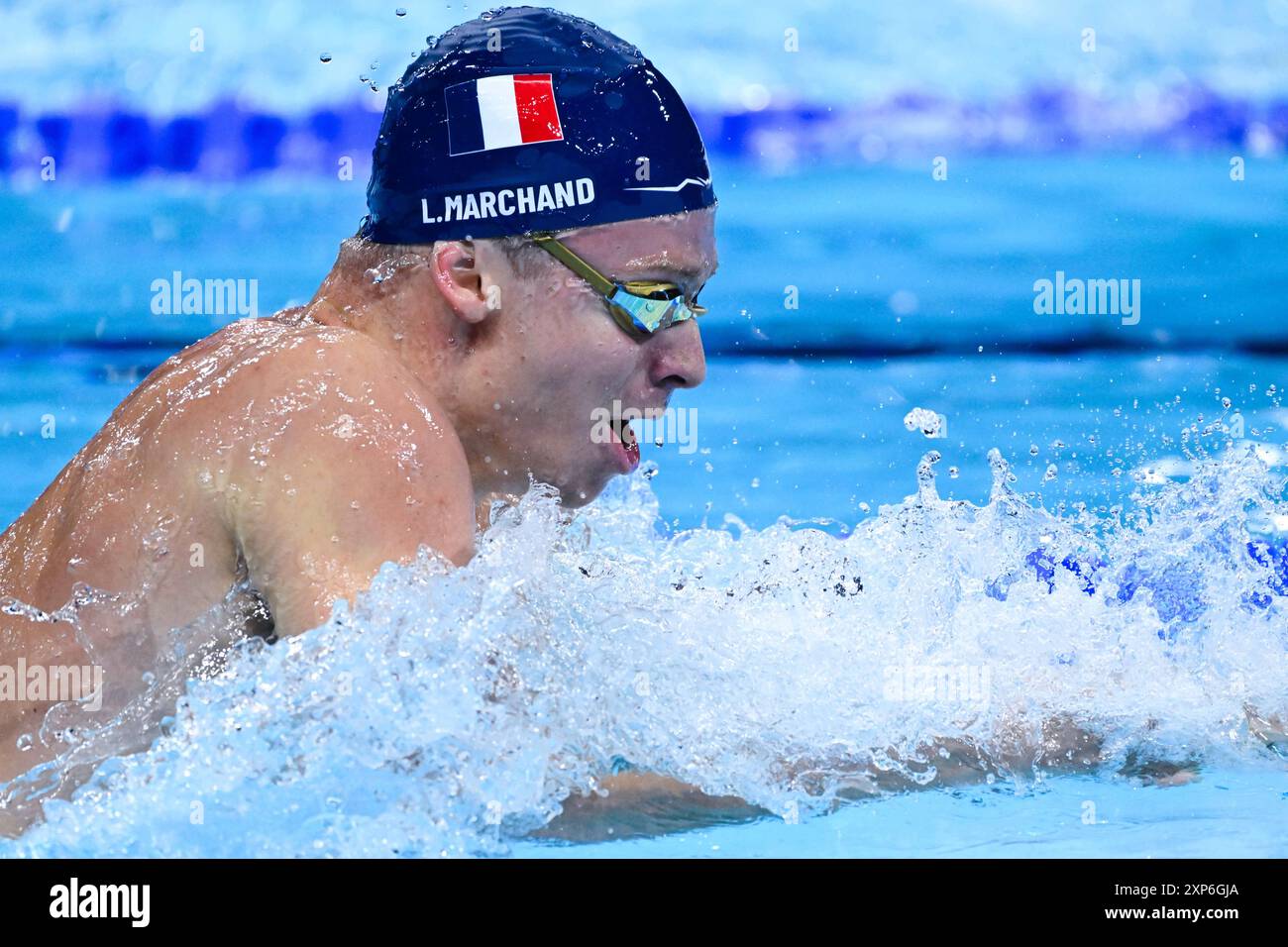 Paris, France. 3rd Aug 2024. Leon Marchand of France, Swimming, Mixed 4 ...