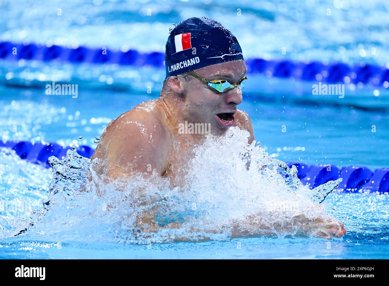 Paris, France. 3rd Aug 2024. Leon Marchand of France, Swimming, Mixed 4 ...