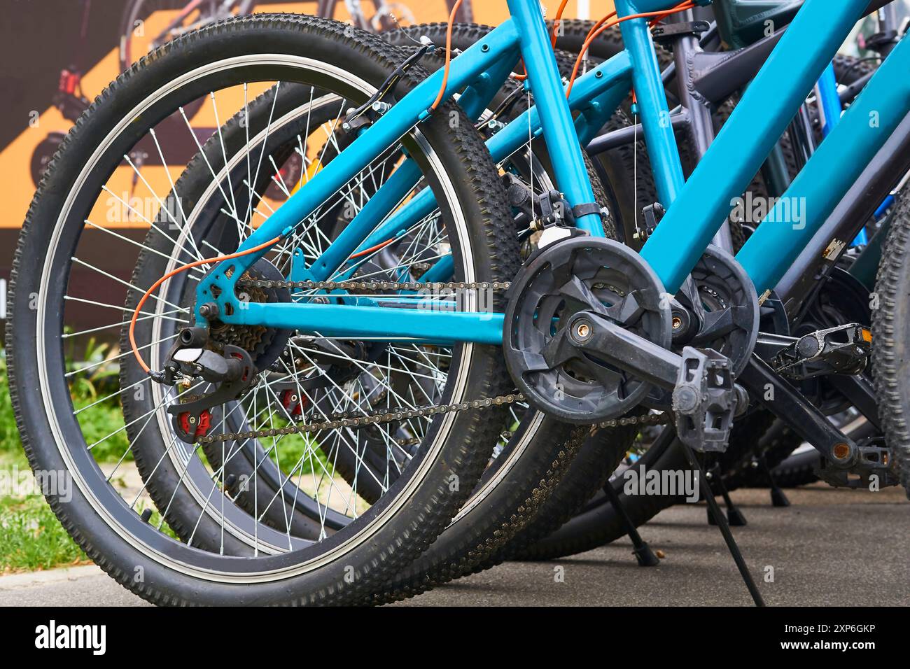 a vehicle composed of two wheels held in a frame one behind the other ...