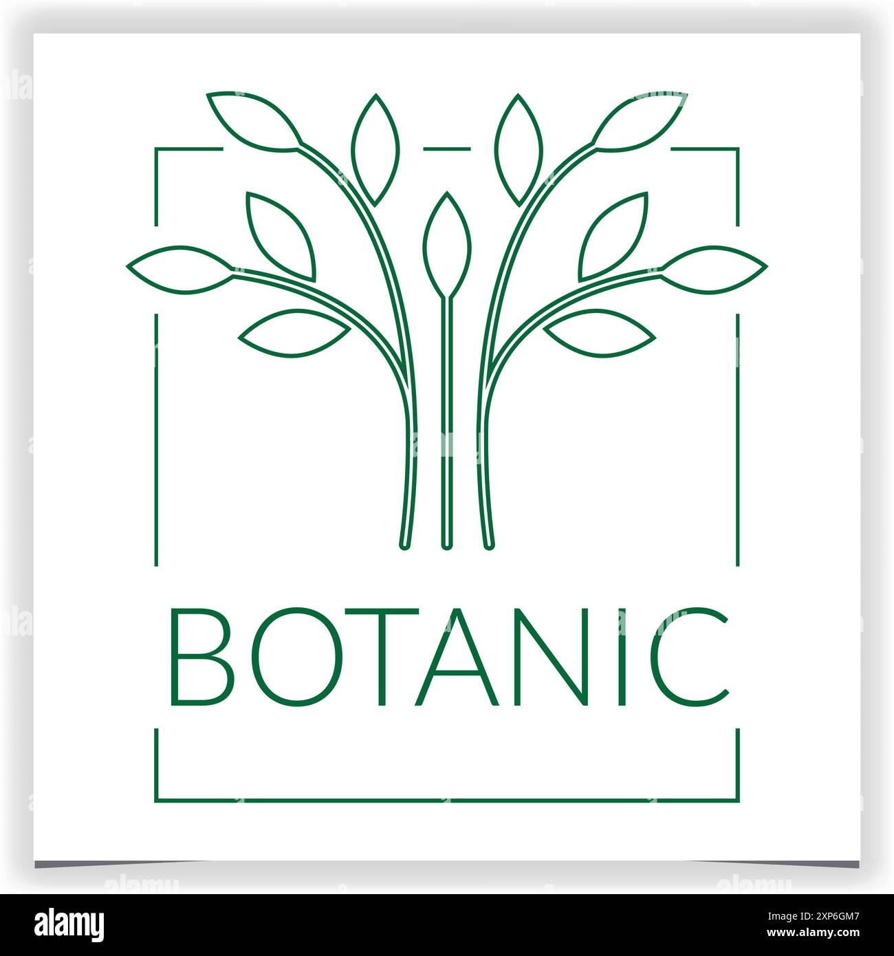 Vector Floral Leaf Logo Design Template. Floral Frame Icon Line Art ...