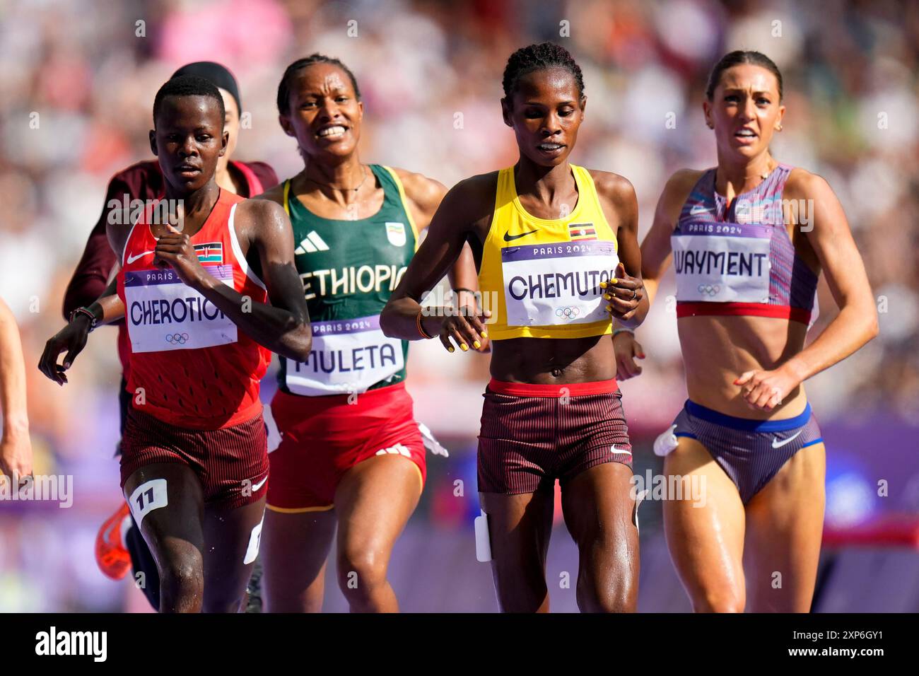 Peruth Chemutai, of Uganda, wins a heat in the women's 3000-meter ...