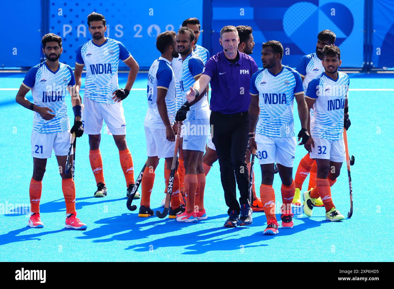 India's Amit Rohidas is sent off by umpire Sean Rapaport during the Men ...