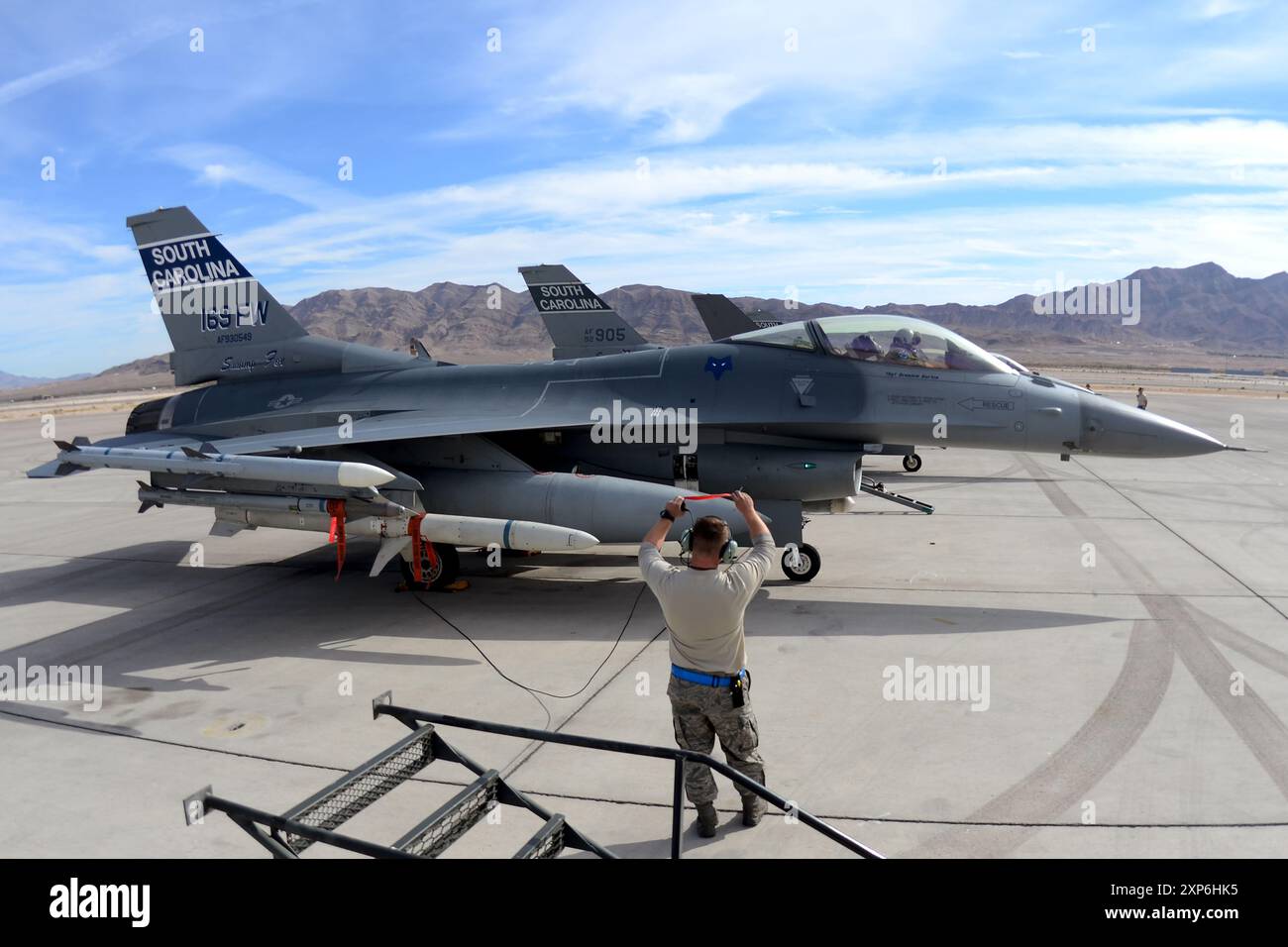 U.S. Air Force Tech. Sgt. Brandon Burton, a crew chief with the 169th ...