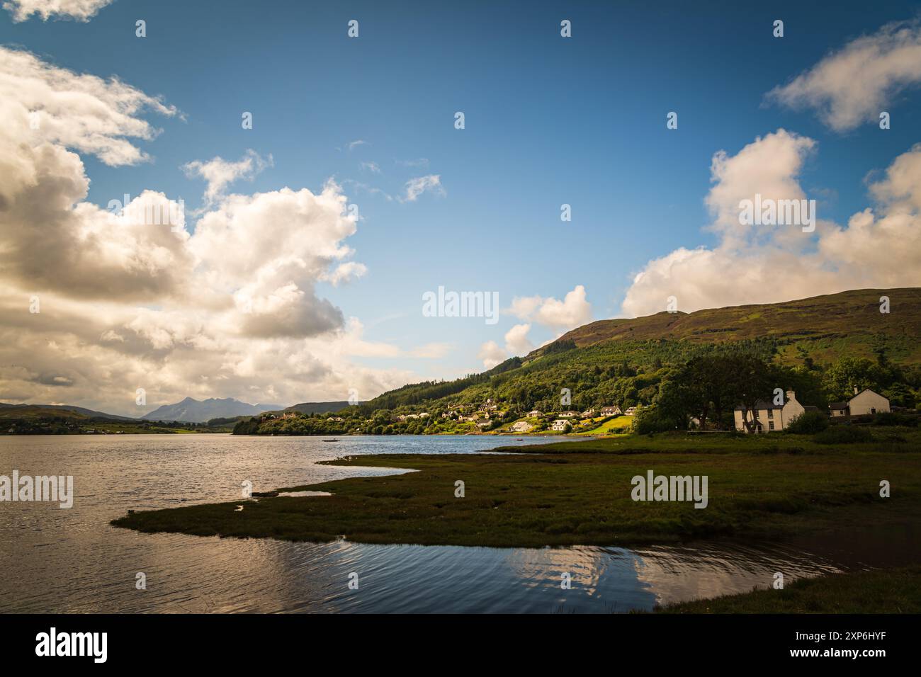 A summer HDR image of Loch Portee and the distant Cullin range from ...