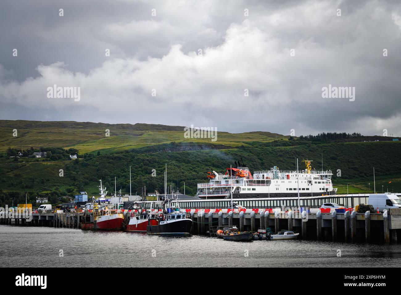 A cloudy summer HDR image of the MV Innse gall, MV Hebridean isles ...