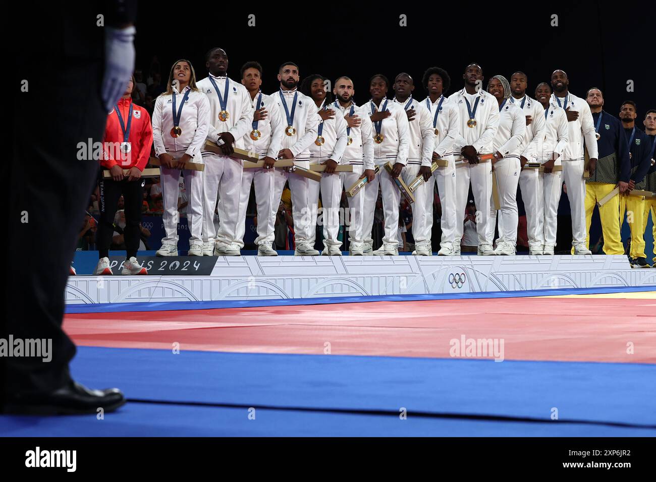 Paris, France. 04th Aug, 2024. Julien Mattia/Le Pictorium - Judo - Team ...