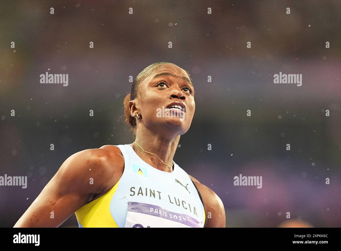 August 03 2024: Julien Alfred (Saint Lucia) winning gold at Women's ...