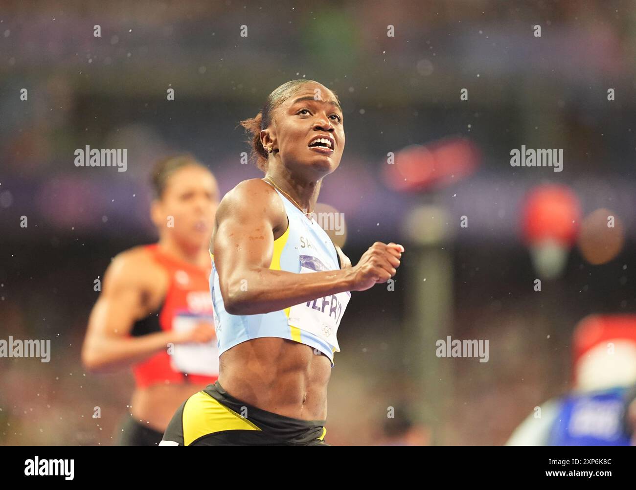 August 03 2024: Julien Alfred (Saint Lucia) winning gold at Women's ...