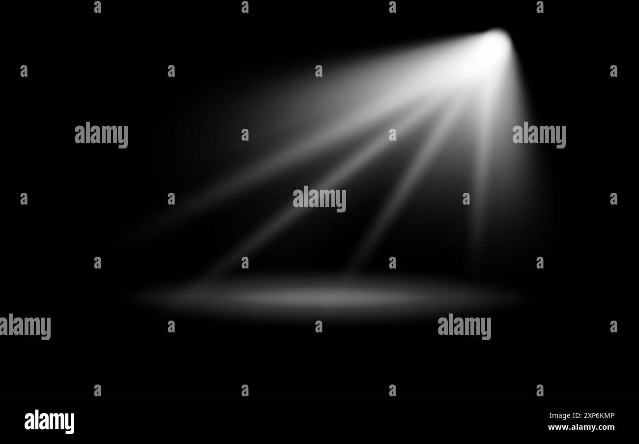 Corner spotlight. Electric scene lamp light effect Stock Vector Image ...