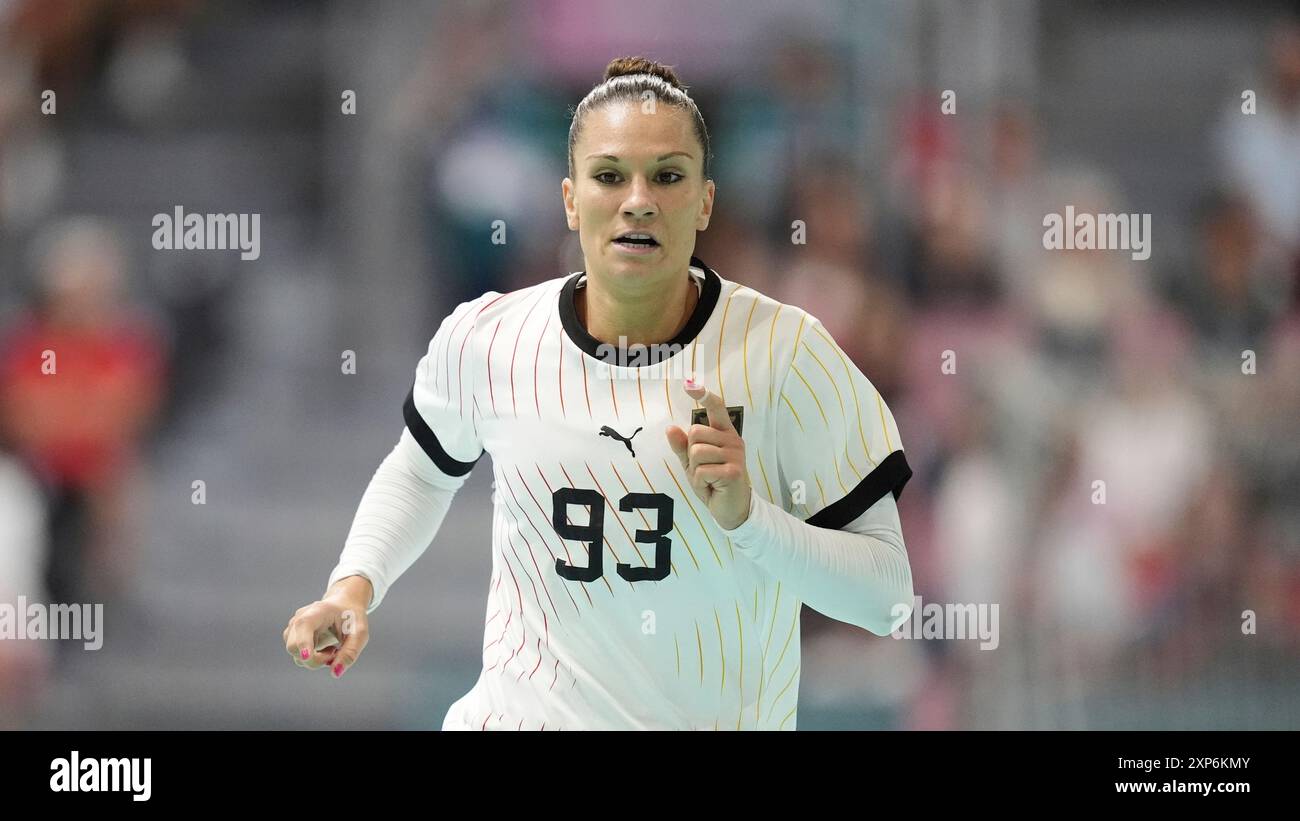 Julia Behnke, of Germany, during a women's handball match at the 2024 ...