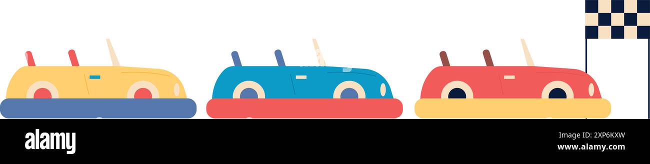 Bumping cars attraction. Funfair ride color icon Stock Vector Image ...