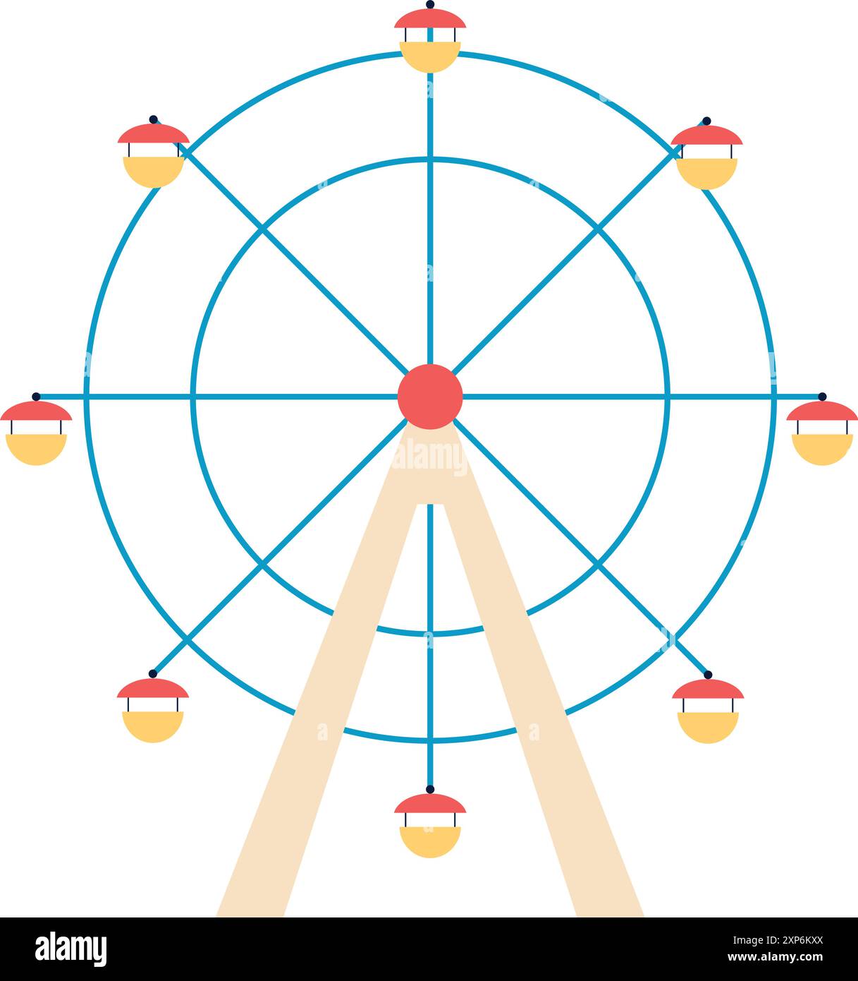Ferris wheel color icon. Funfair attraction. Amusement park symbol ...