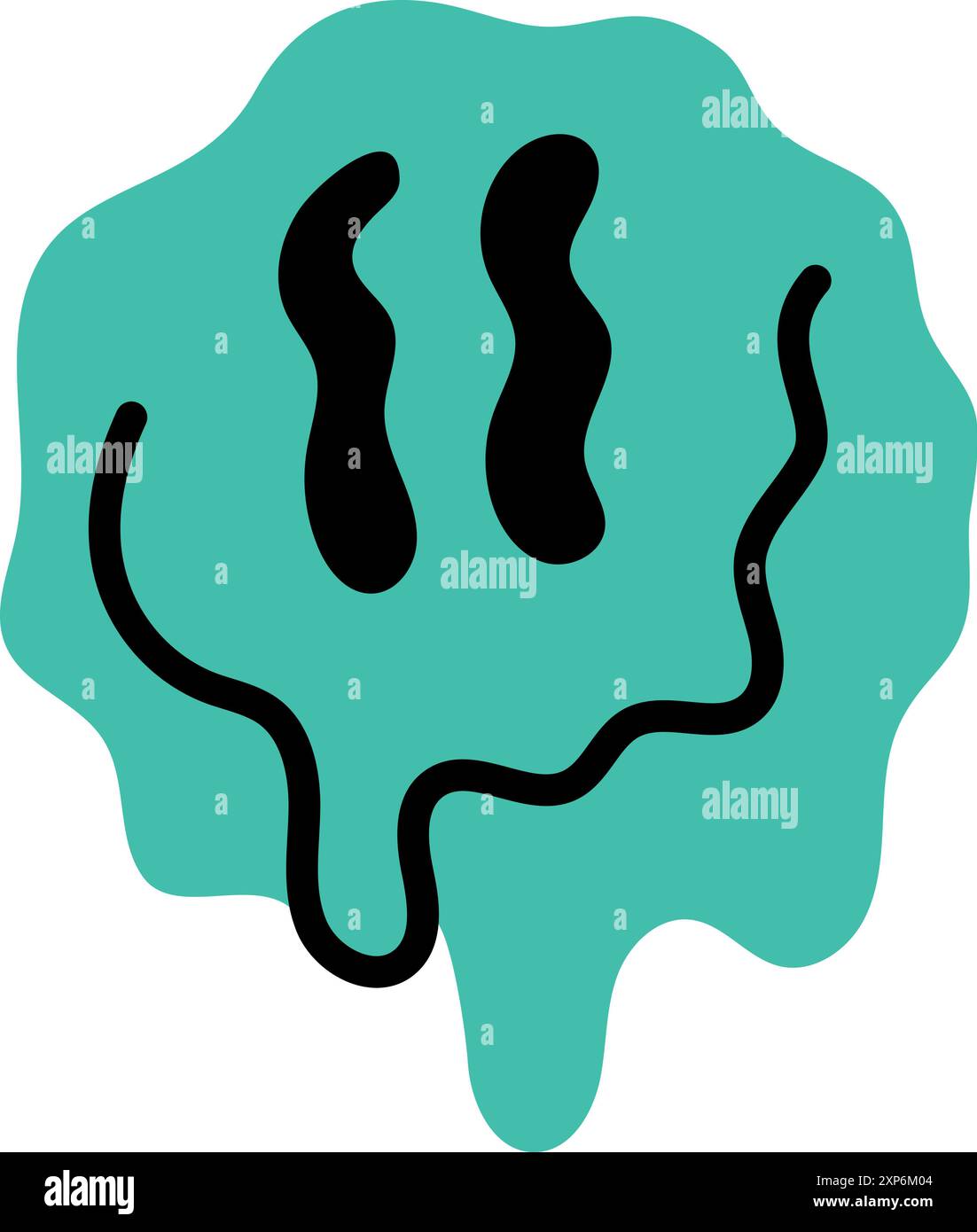 Melted emoticon with happy smile. Retro funny face Stock Vector Image ...