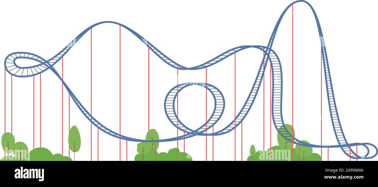 Amusement park ride color icon. Coaster attraction Stock Vector Image ...