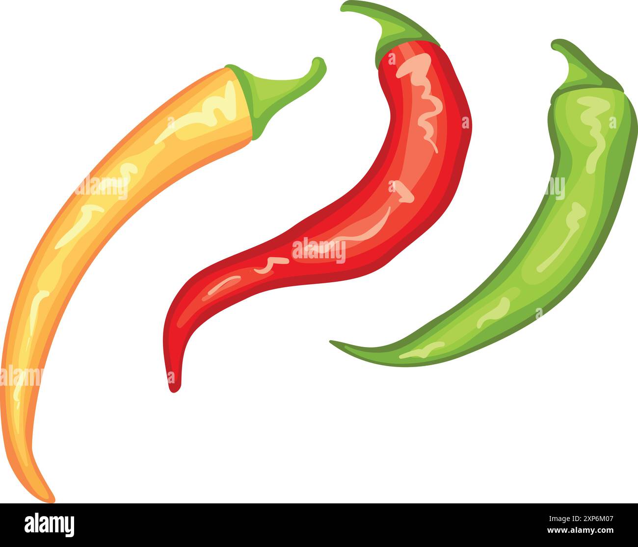 Green chilli peppers colorful Stock Vector Images - Alamy