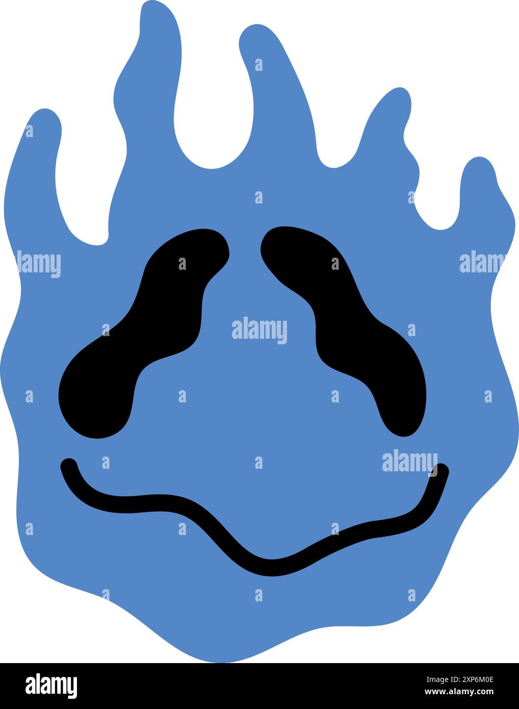 Liquid emoji. Blue crazy smile face melting Stock Vector Image & Art ...