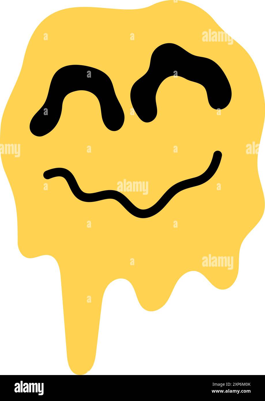 Melting yellow smiling face. Liquid emoji icon Stock Vector Image & Art ...