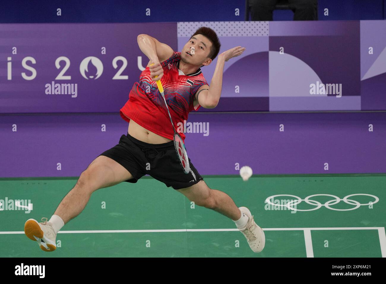 Thailand's Kunlavut Vitidsarn plays against Malaysia's Lee Zii Jia during their men's singles ...