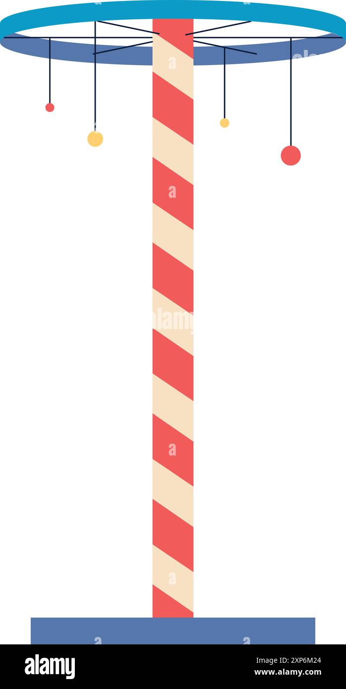 Funfair striped pole icon. Carnival event symbol Stock Vector Image ...