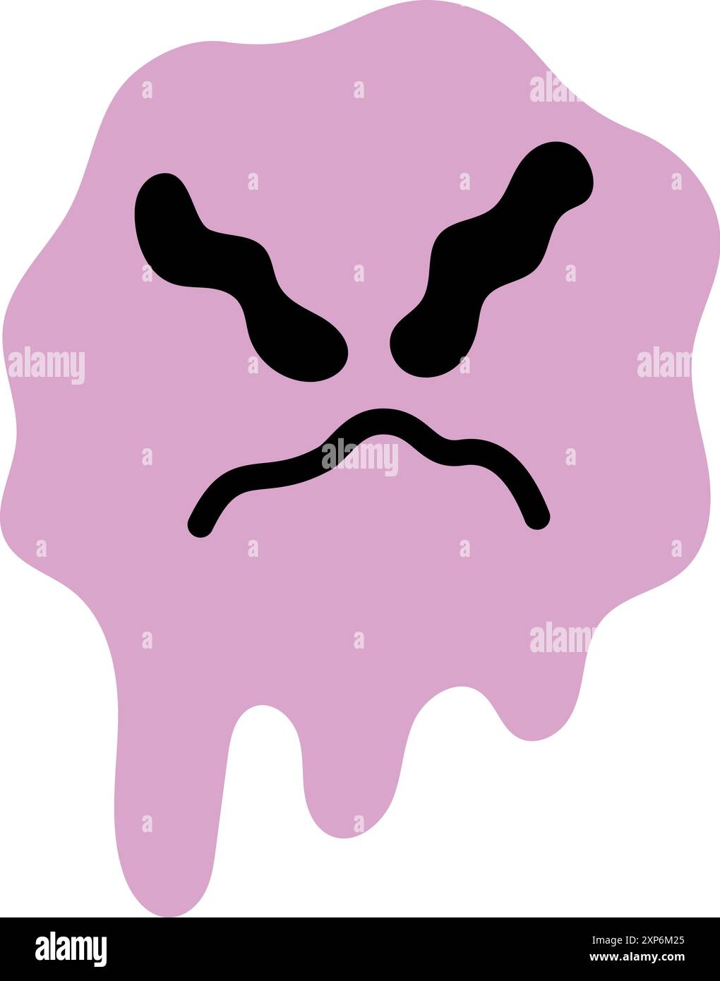 Angry face expression in funny melted emoji style Stock Vector Image ...