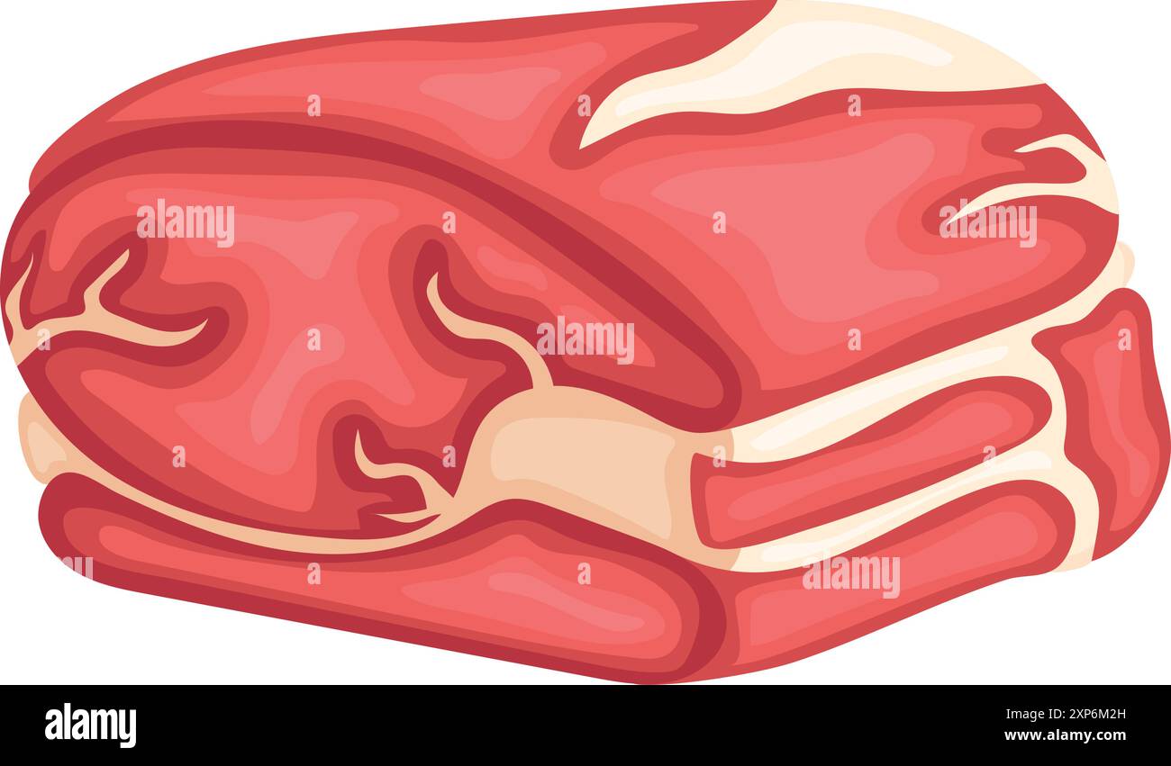 Raw meat cartoon icon. Uncooked fat food Stock Vector Image & Art - Alamy