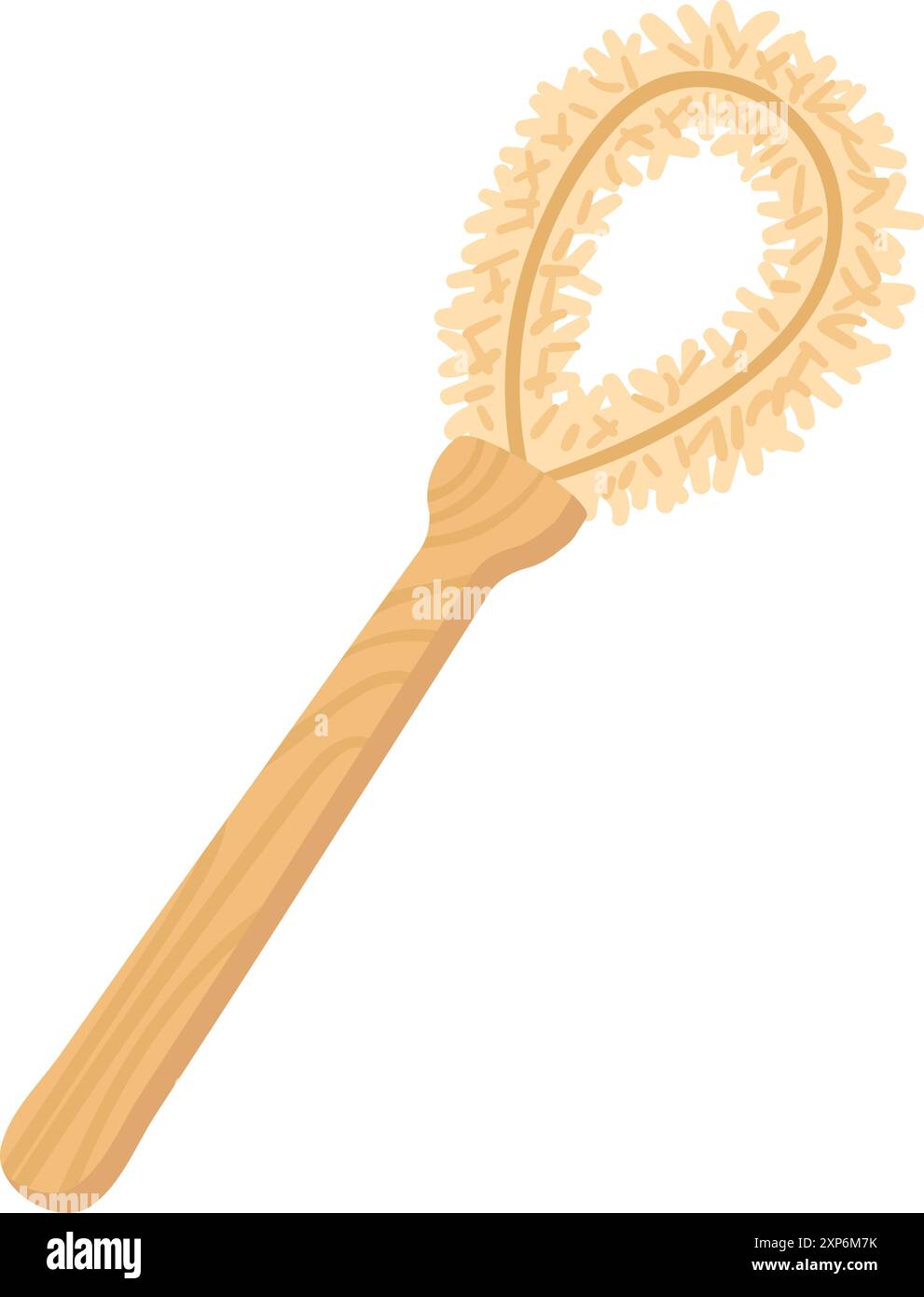 Bamboo kitchen scrub brush. Eco wooden tool Stock Vector Image & Art ...