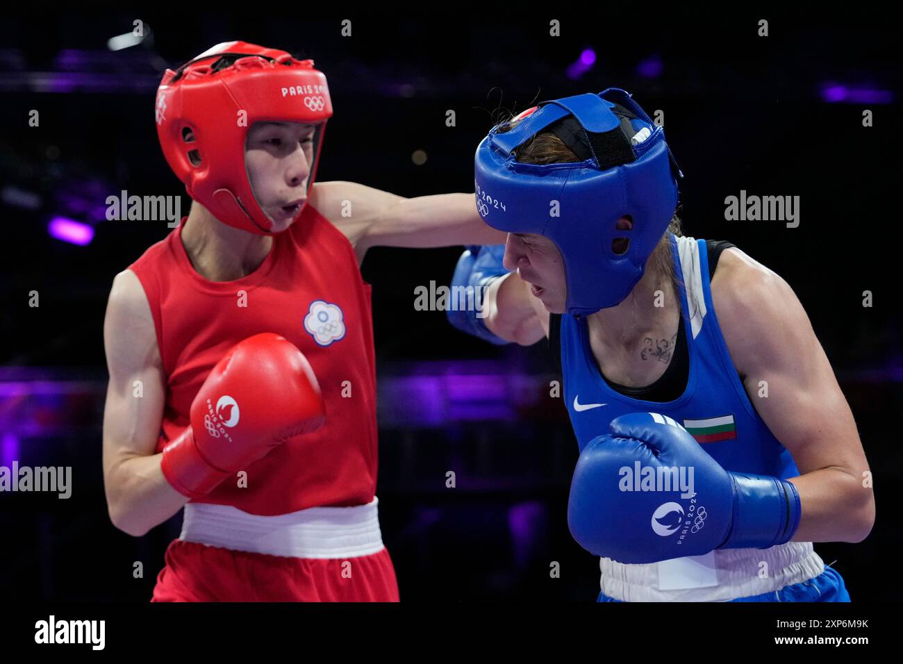 Taiwan's Lin Yu-ting, left, fights Bulgaria's Svetlana Staneva in their ...