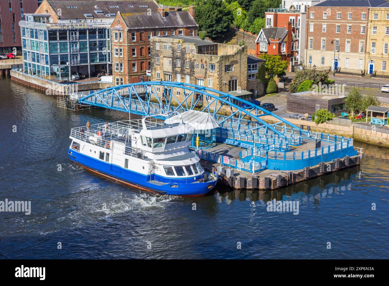 Ferry terminal in the North Shields harbor of Newcastle upon Tyne ...