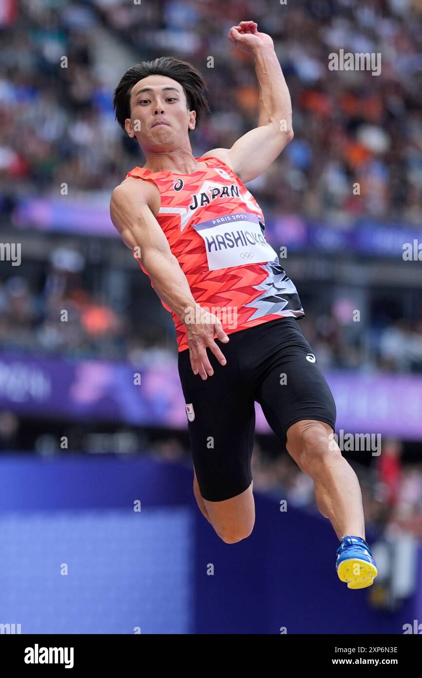 Yuki Hashioka, of Japan, competes in the men's long jump qualification ...