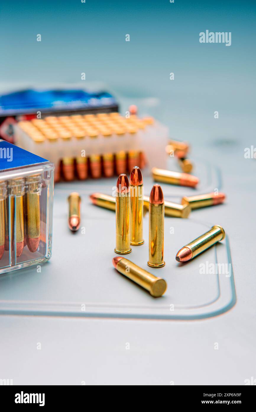 Small-bore rifle cartridges. Ammunition for 22 caliber weapons Stock ...