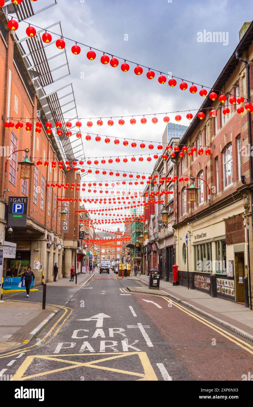Chinese lanterns in China town Stowell street of Newcastle upon Tyne ...