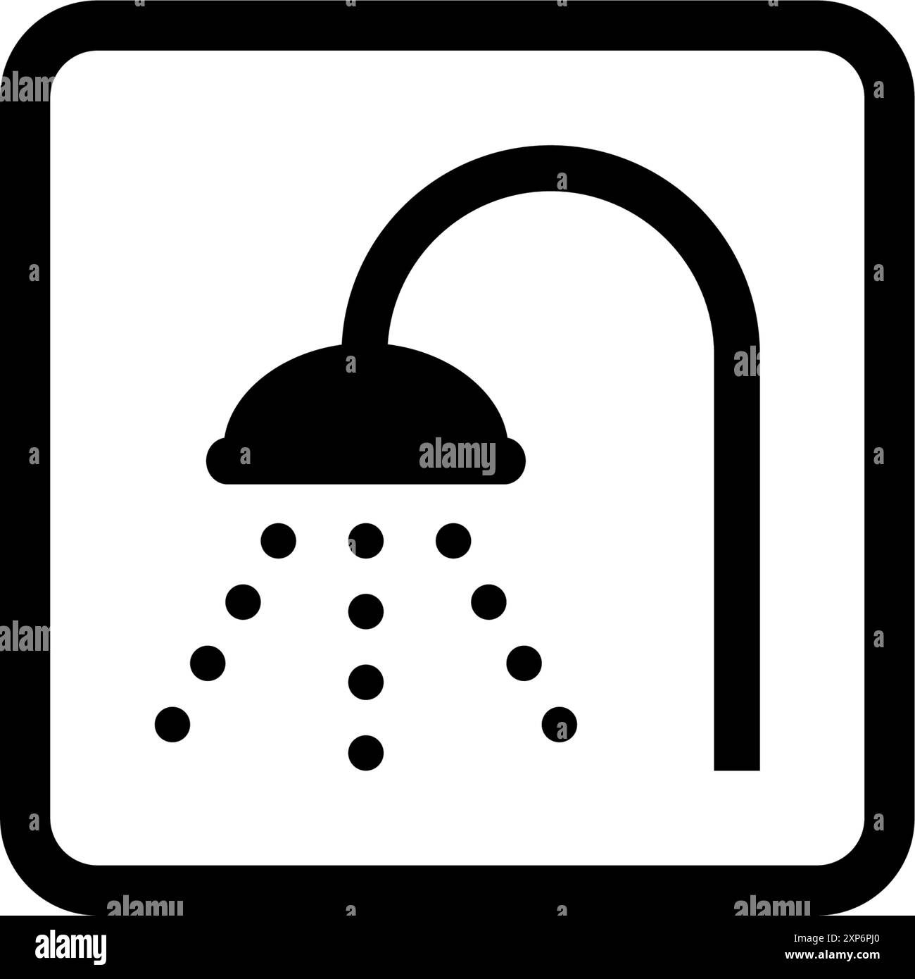 Minimalist black and white shower icon, perfect for use in modern ...