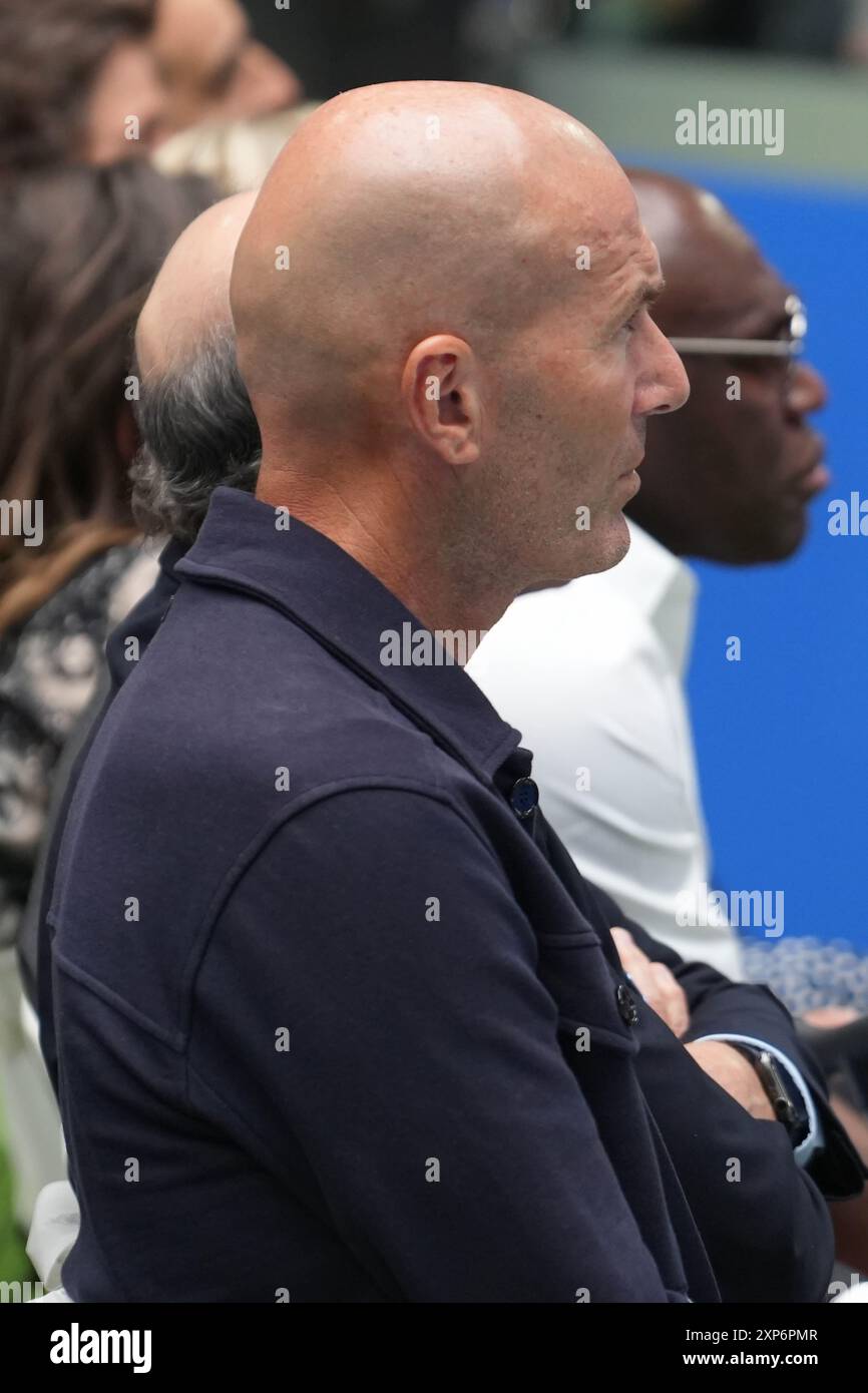 Zinedine Zidane during the presentation of Kylian Mbappé as a new ...