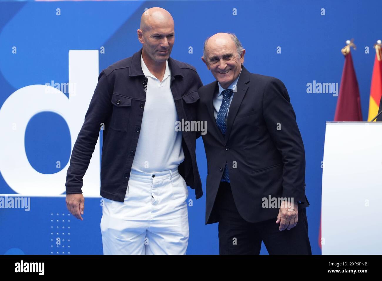 Zinedine Zidane AND Honorary President of Real Madrid Jose MARTINEZ ...