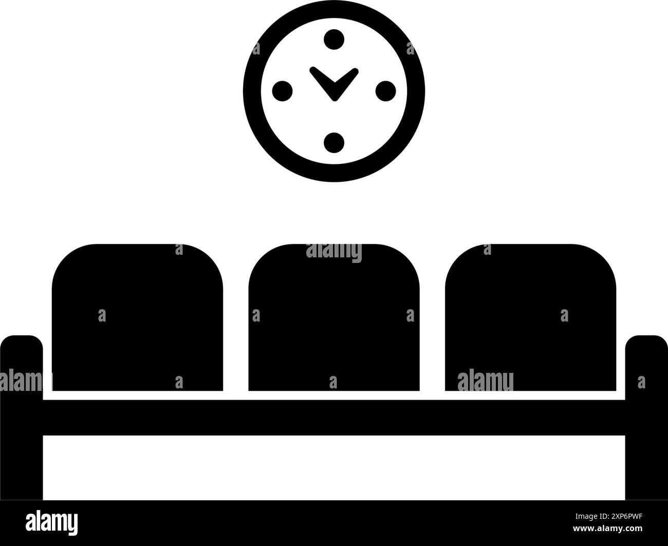Waiting Room Icon Bench And Clock Symbol Stock Vector Image And Art Alamy