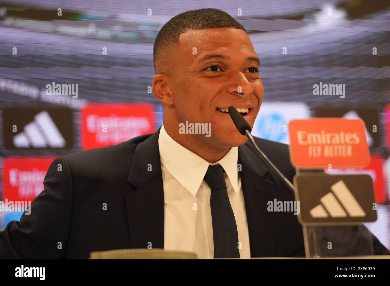 Kylian Mbappé during his presentation as a new player of Real Madrid CF ...