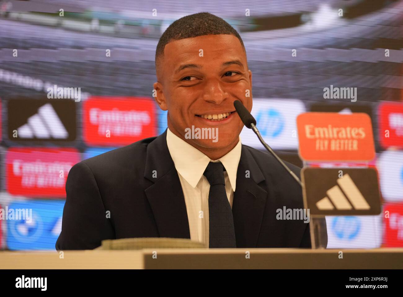 Kylian Mbappé during his presentation as a new player of Real Madrid CF ...