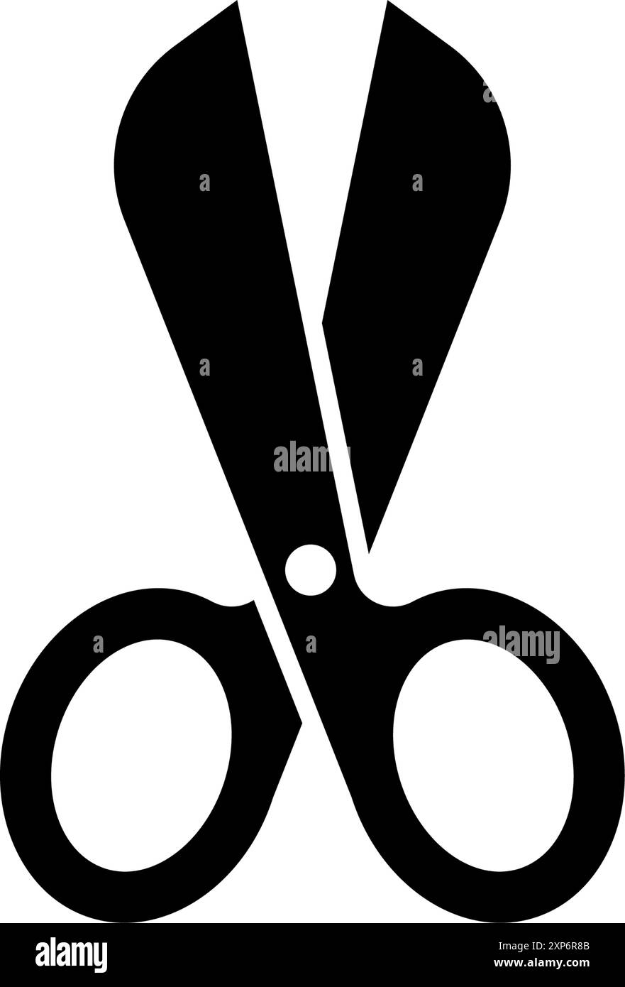 Black silhouette of a pair of scissors, depicted in a simple and modern ...
